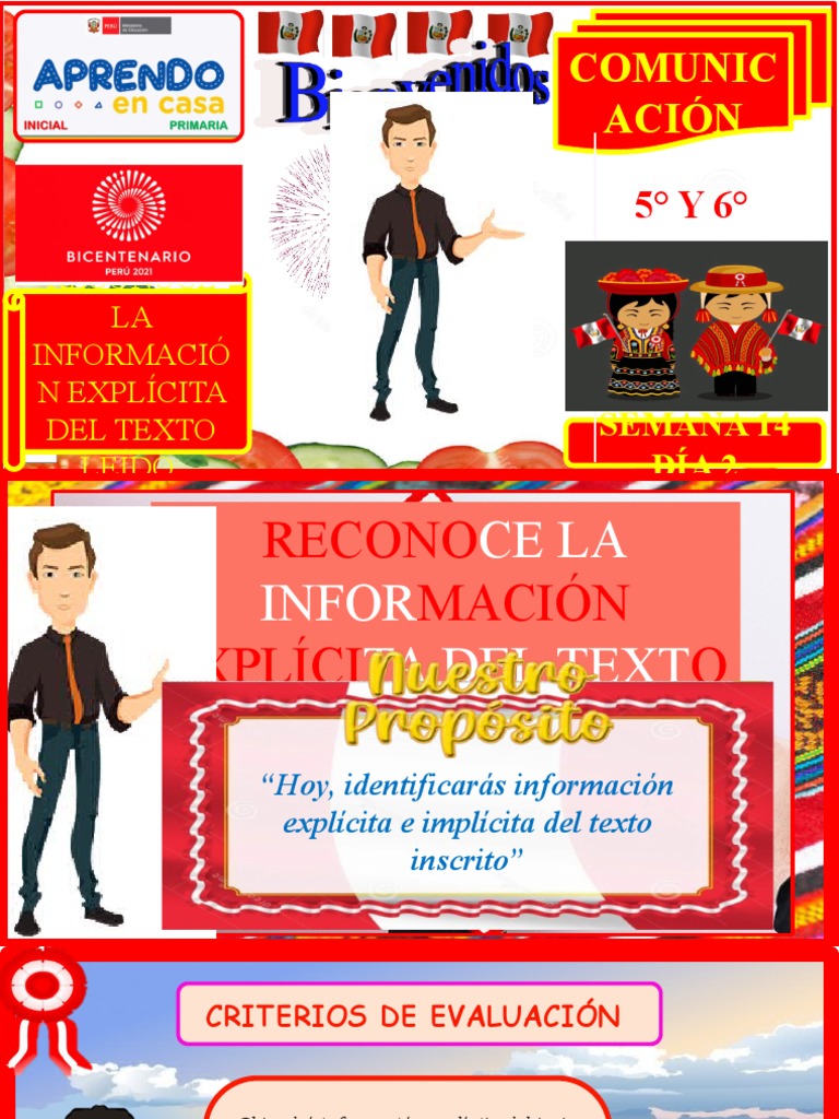 Dia 2 PPT Reconoce La Información Explícita Del Texto Leído | PDF ...