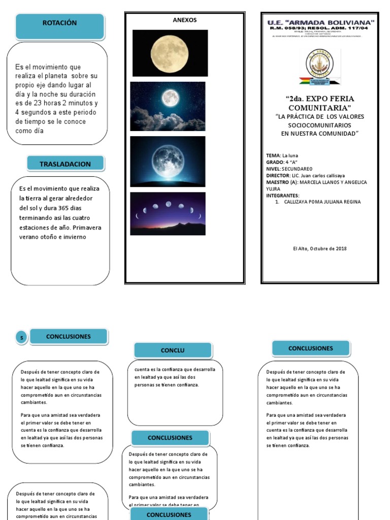 Triptico Luna | PDF | Luna | Tierra