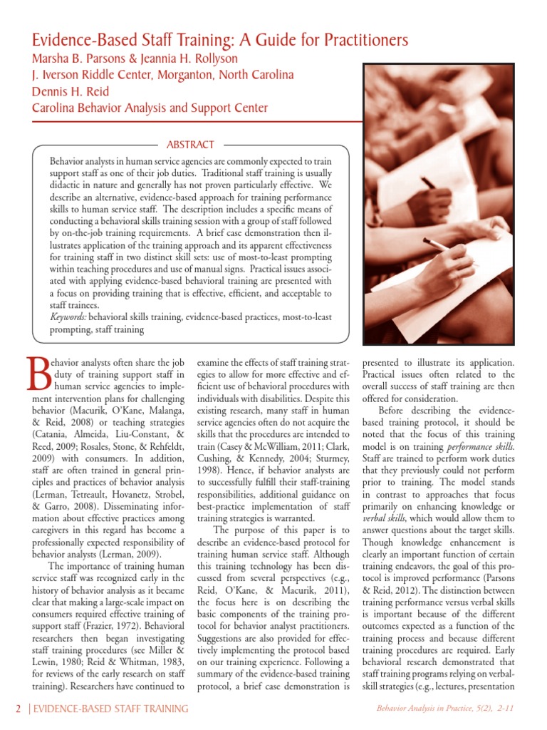 Evidence-Based Staff Training Protocol | PDF | Evidence Based Practice ...