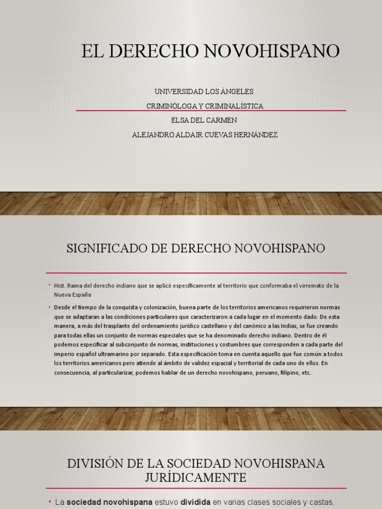 El Derecho Novohispano | PDF | Nueva españa | México