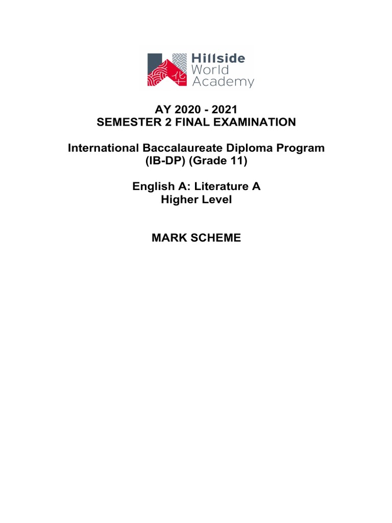 IB-DP Grade 11 English A Literature HL Paper 1 (MS) | PDF | Accuracy ...