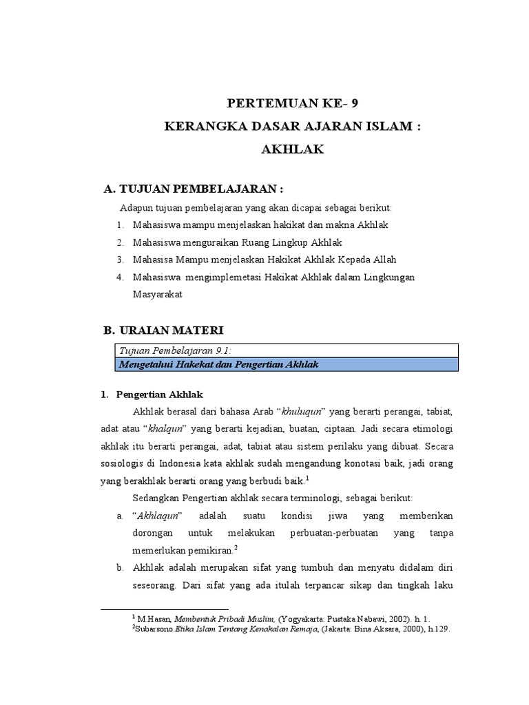 AKHLAK ISLAM | PDF