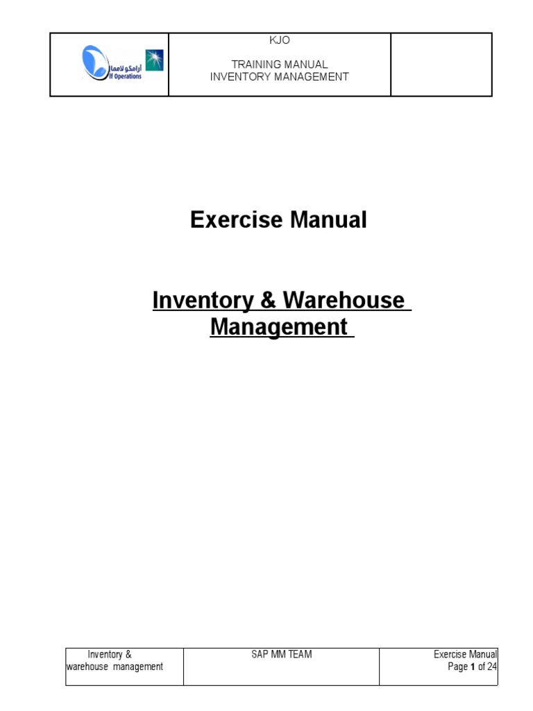 Inventory Management Training Manual | PDF | Logistics | Warehouse