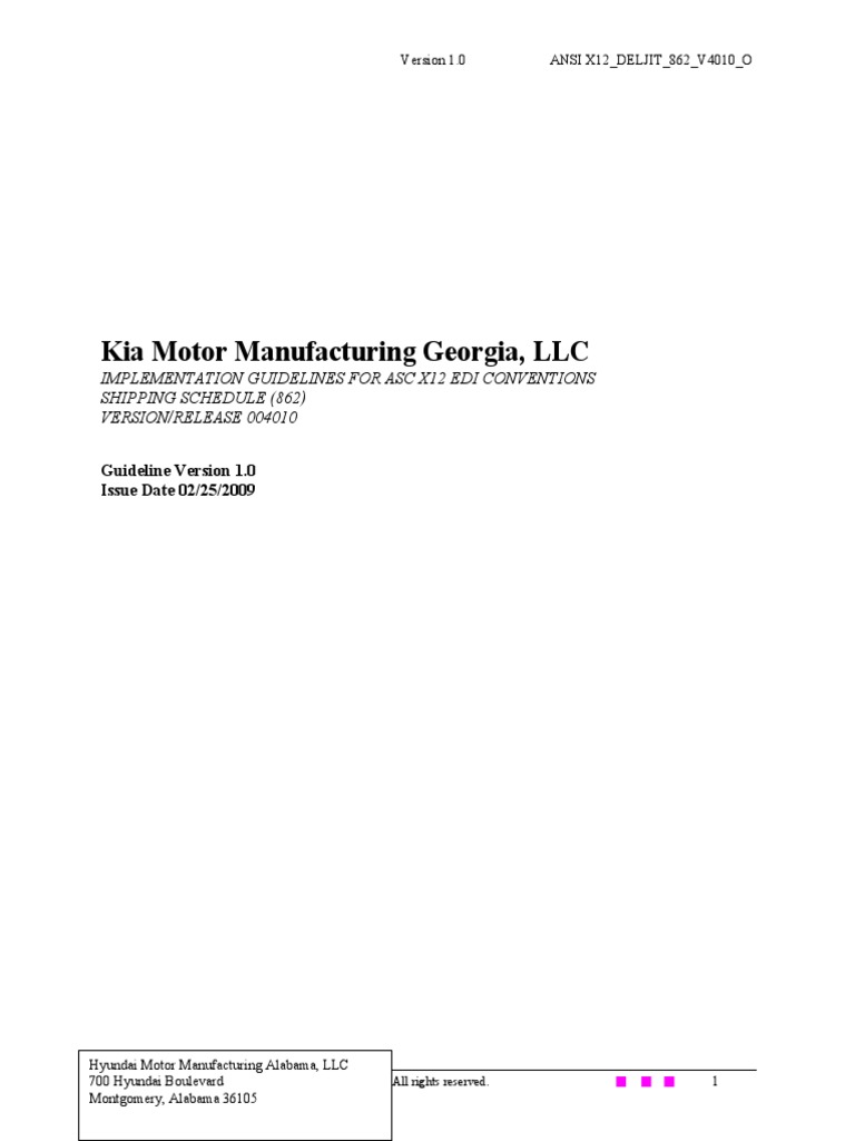 ANSI X12 - DELJIT - 862 - V4010 - O - v1.0 - 20090225 | Download Free ...