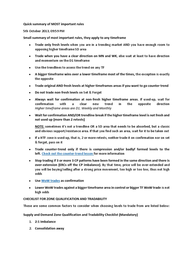 Quick Summary of Most Important Rules | PDF | Microeconomics | Market ...