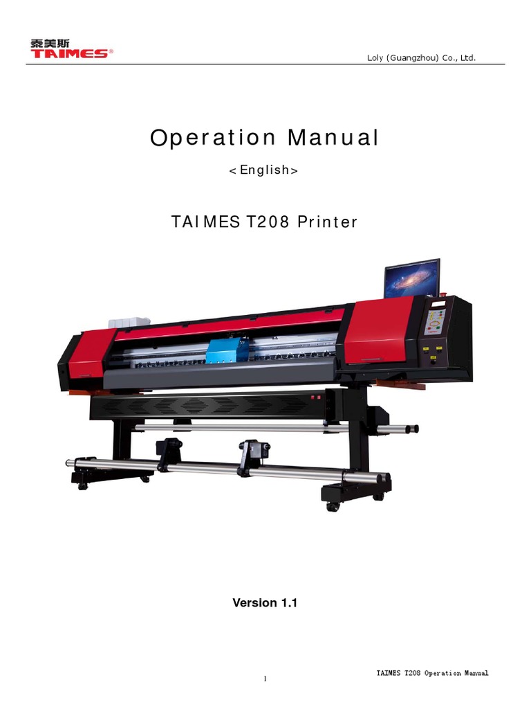 TAIMES T208 Manual | PDF | Printer (Computing) | Ventilation (Architecture)