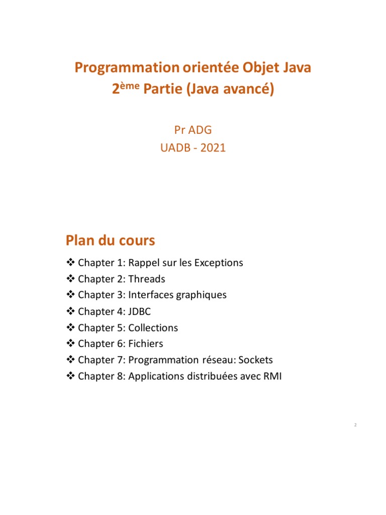 Java Avancé : Exceptions et Threads | PDF | Thread (informatique) | Java (Langage de programmation)