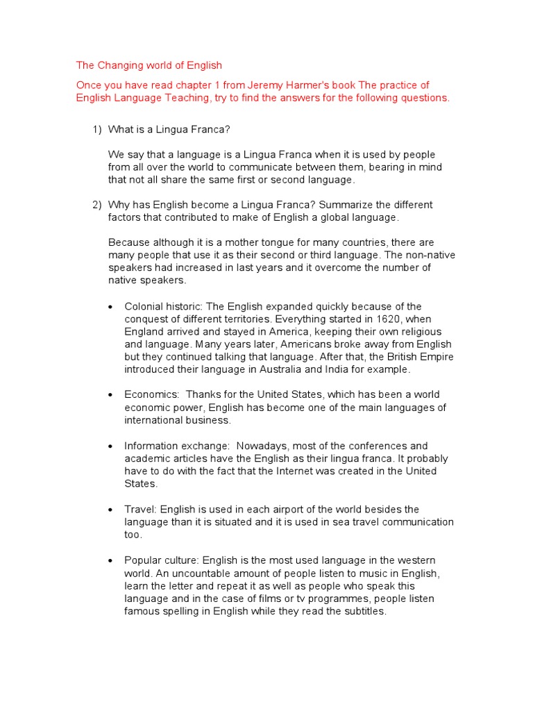2 - The Changing World of English | PDF | English Language | Cultural ...