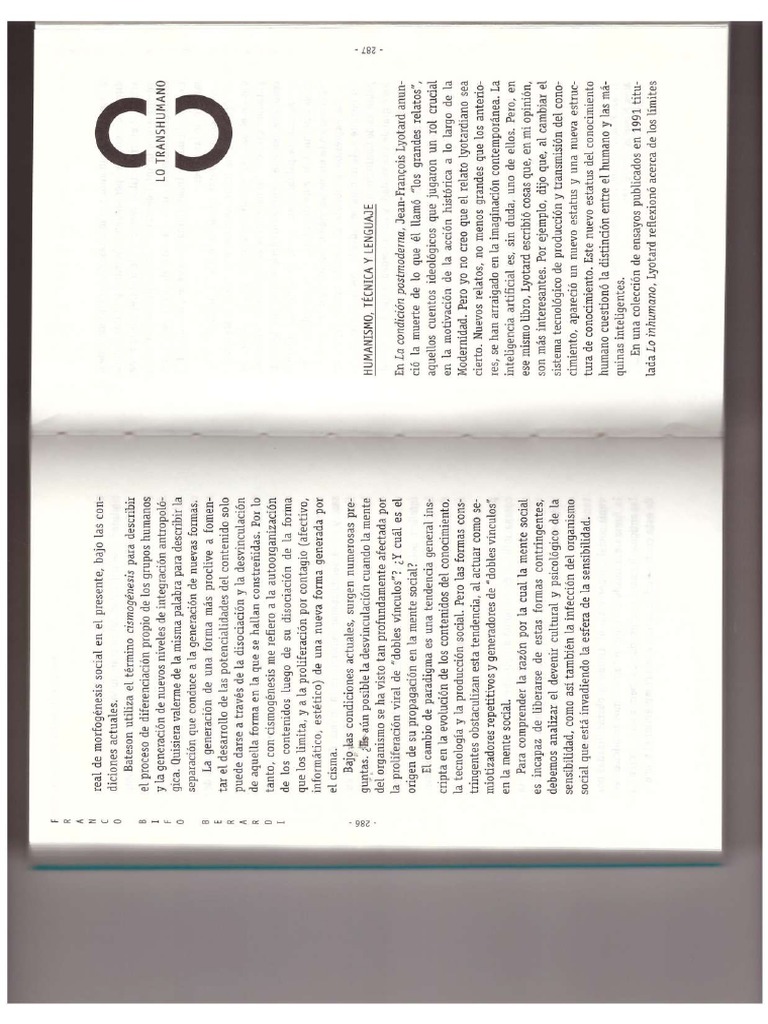 Lo Transhumano - Fenomenologia Del Fin - Franco Berardi | PDF