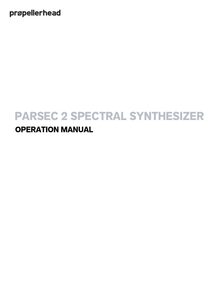 Parsec 2 Spectral Synthesizer: Operation Manual | PDF | Frequency ...