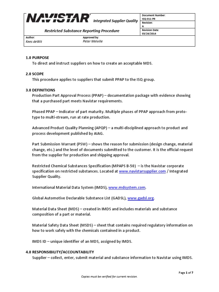 Restricted Substance Reporting Guide | PDF | Specification (Technical ...