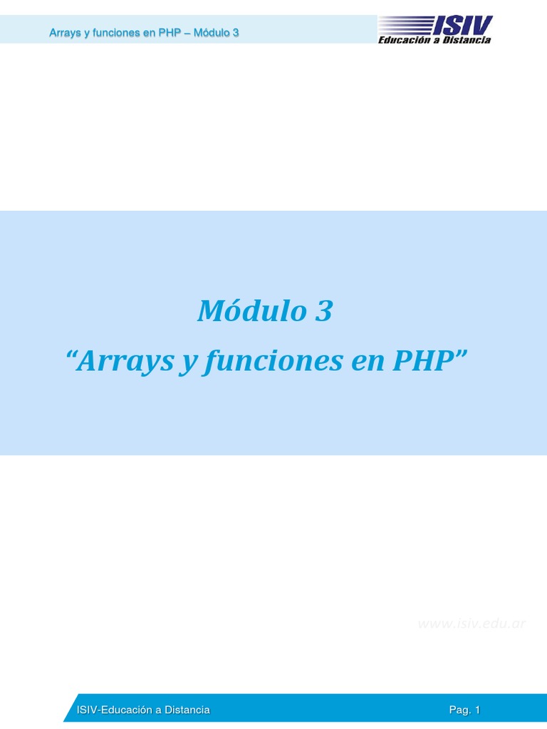 Módulo 3 - Arrays y Funciones en PHP | PDF | Estructura de datos de matriz | Desarrollo de software
