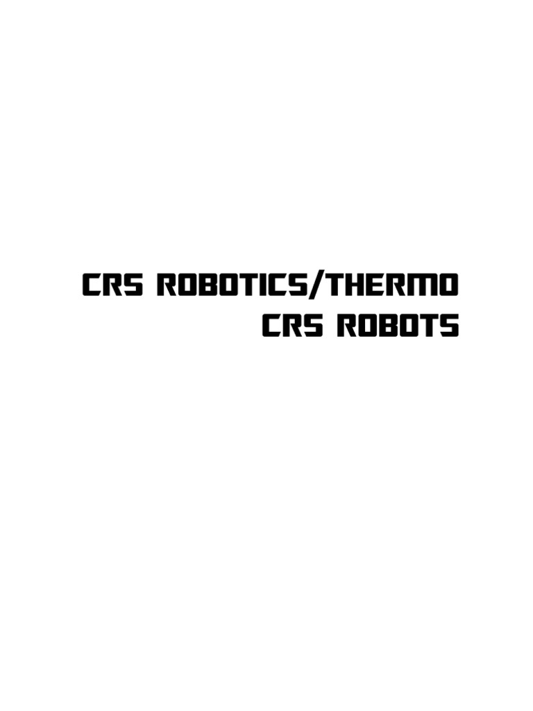 CRS Robotics & Thermo CRS Robots | PDF | Automation | Robot