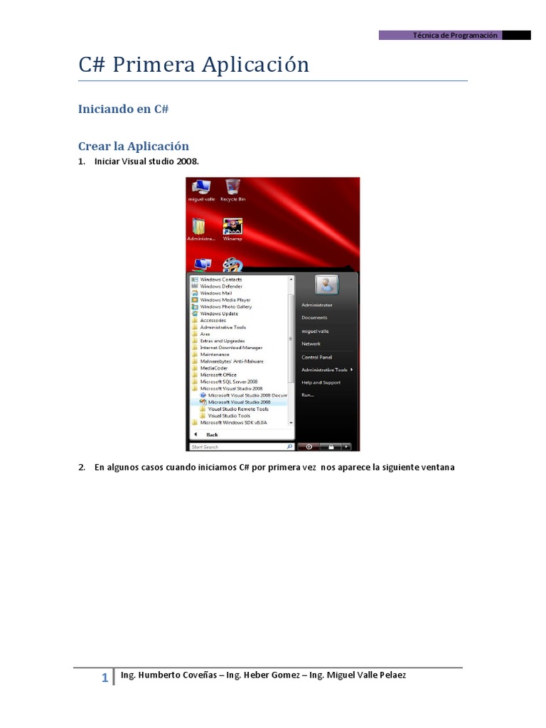Manual Tecnicas de Programacion | PDF | C Sharp (lenguaje de programación) | Función (Matemáticas)