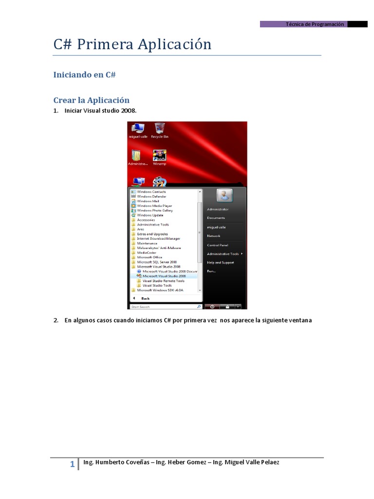 Manual Tecnicas de Programacion - C | PDF | C Sharp (lenguaje de ...