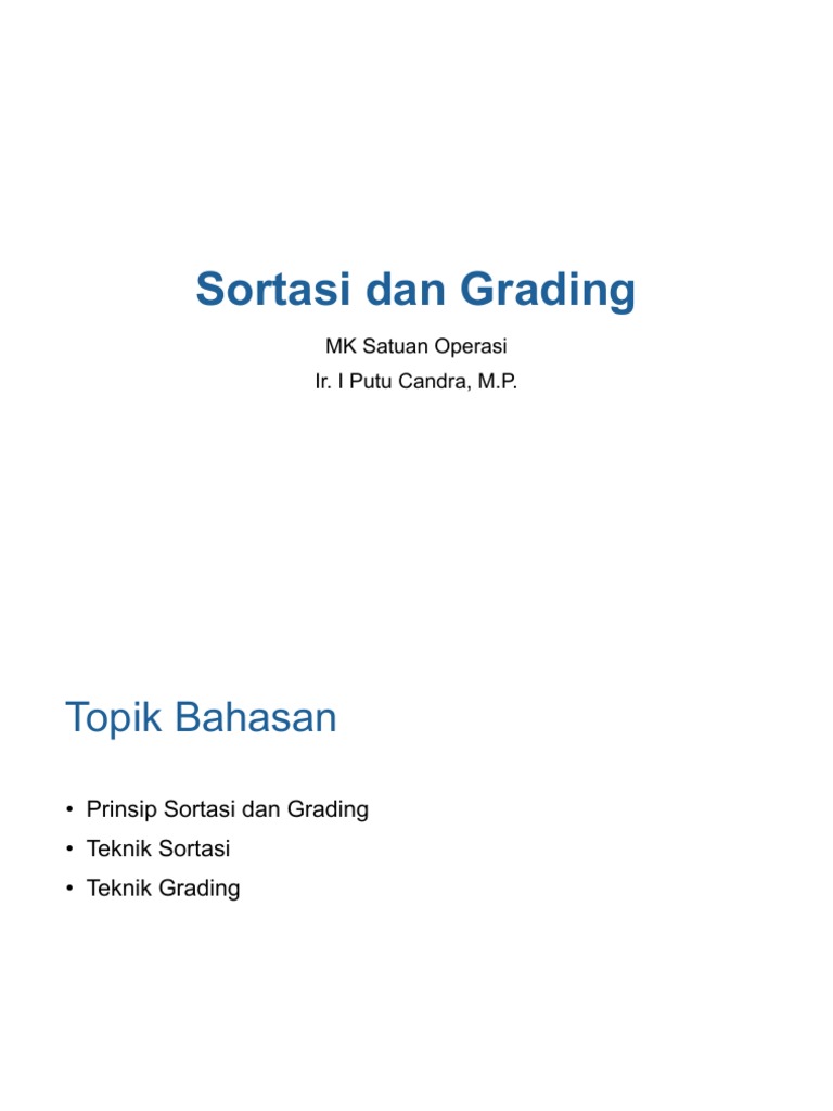 03 Sortasi Dan Grading | PDF
