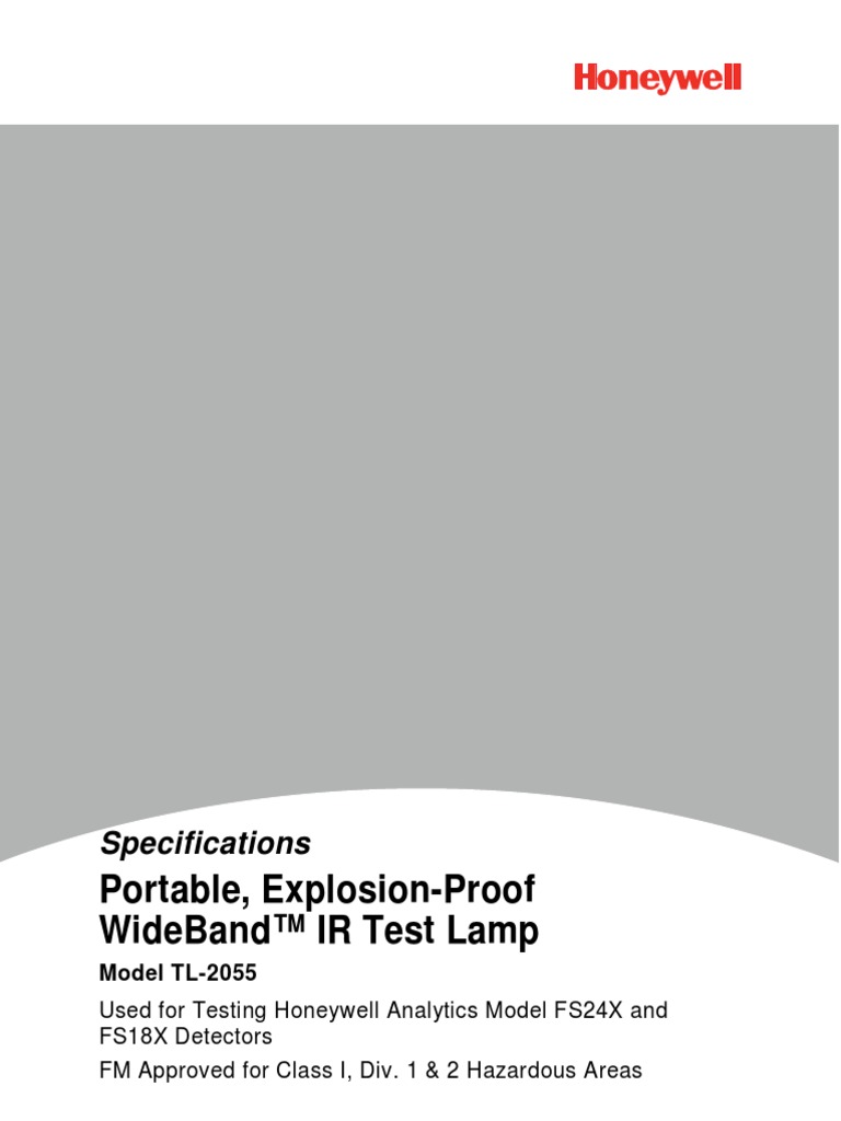 Portable, Explosion-Proof Wideband™ Ir Test Lamp: Specifications | PDF ...