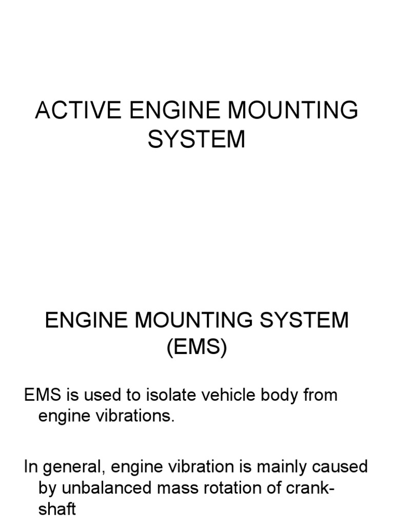 Active Engine Mounting System | PDF | Technology & Engineering