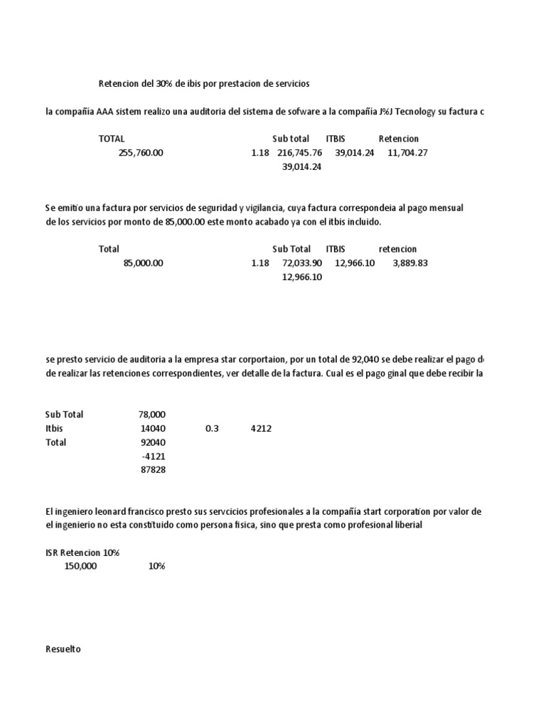 30% Retencion Itbis | PDF