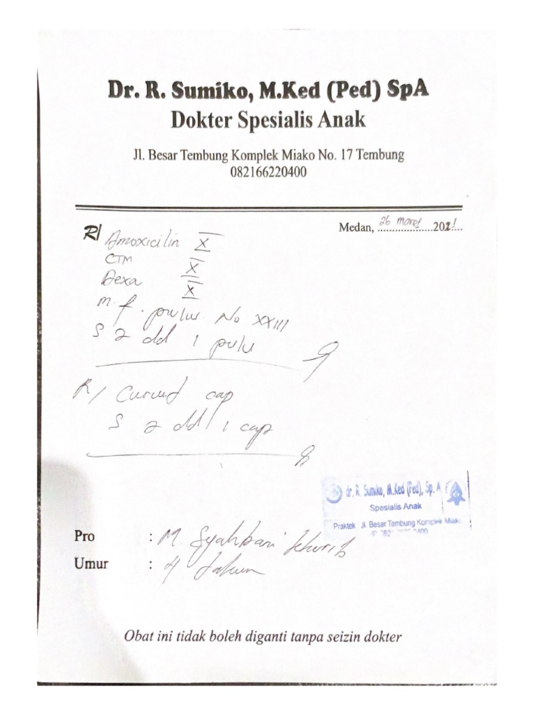 Dr. R. Sumiko, M.Ked (Ped) SpA | PDF