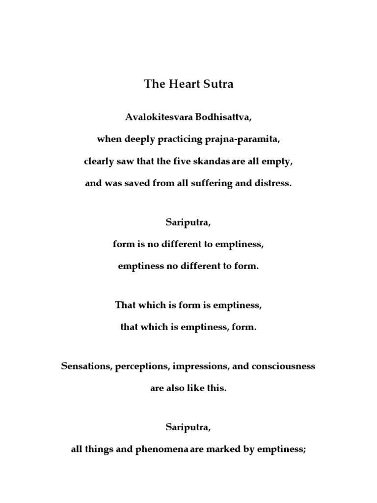 Heart Sutra | PDF | Śūnyatā | Bodhisattva