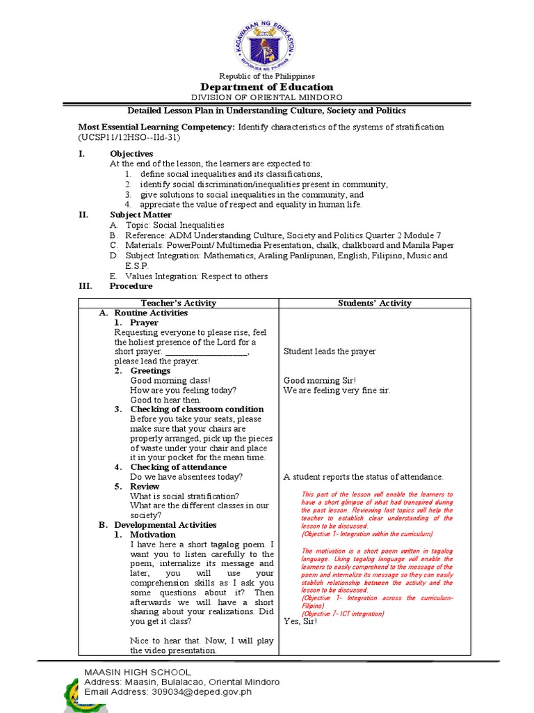 Lesson Plan in Ucsp | PDF | Gender | Gender Studies