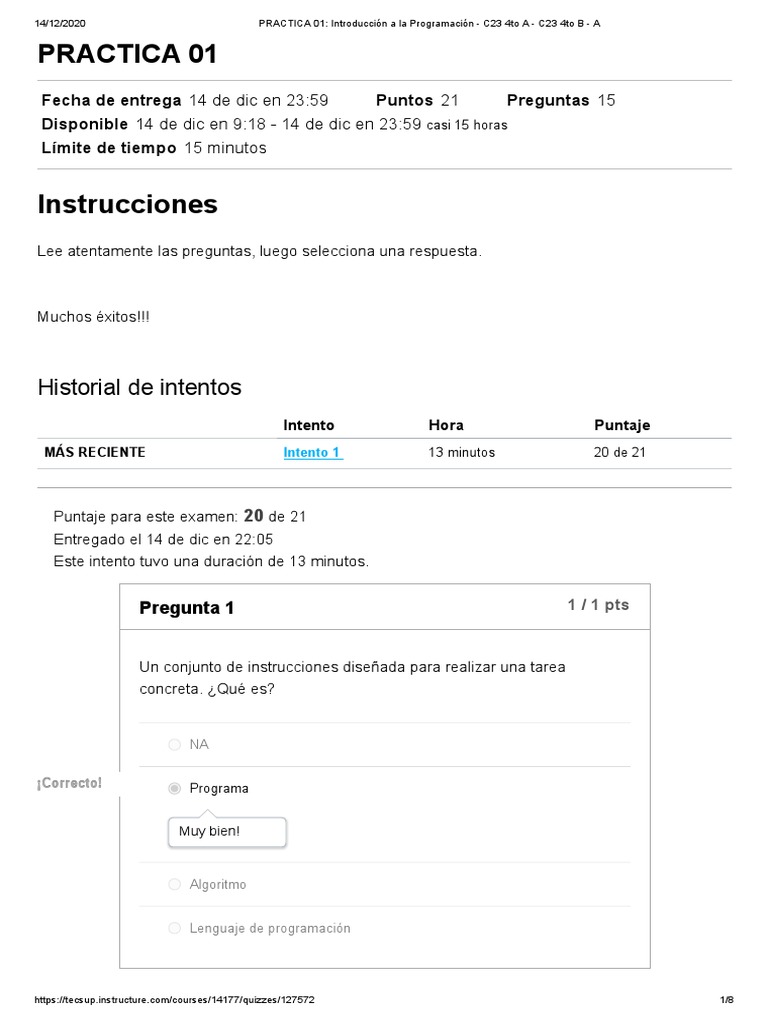PRACTICA 01 - Introducción A La Programación - C23 4to A - C23 4to B ...