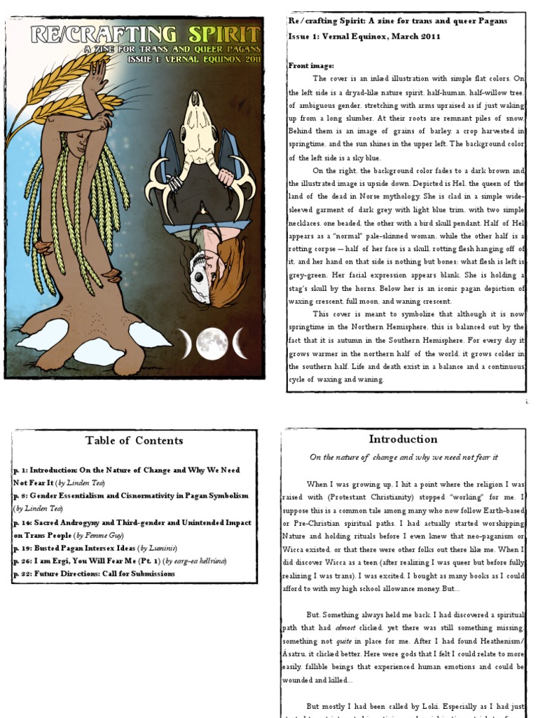 Re/crafting Spirit: A Zine For Trans and Queer Pagans (Issue 1 ...