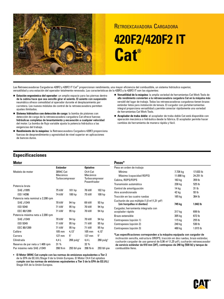 420F2/420F2 IT: Especificaciones | PDF | Bomba | Factores humanos y ...