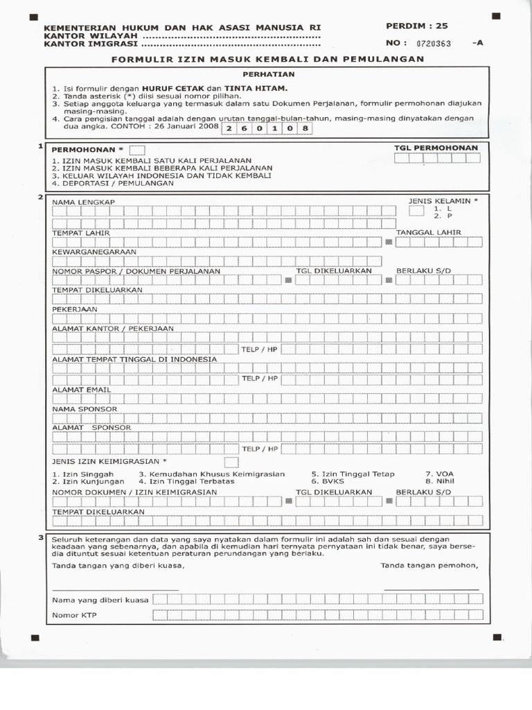 Perdim 25 Izin Masuk Kembali Dan Pemulangan | PDF