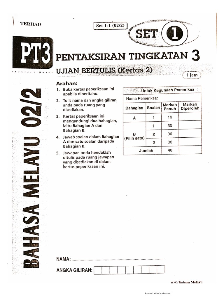 Kertas 2 BM PT3 - Set 1 (Modul) | PDF