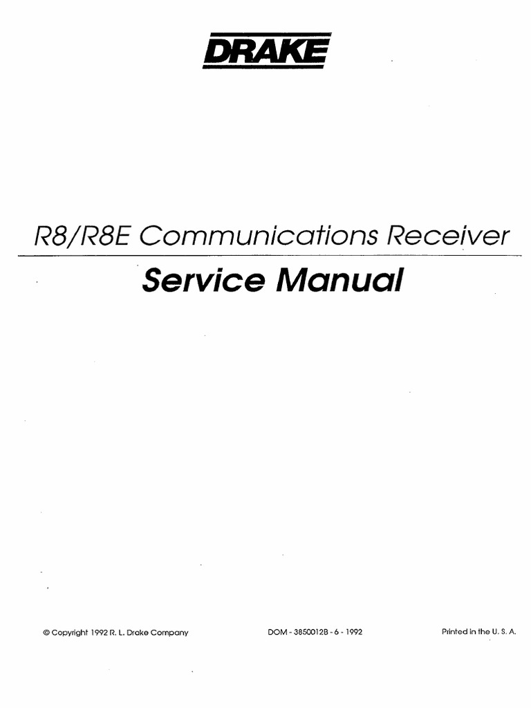 R8 R8E-Servicemanual | PDF
