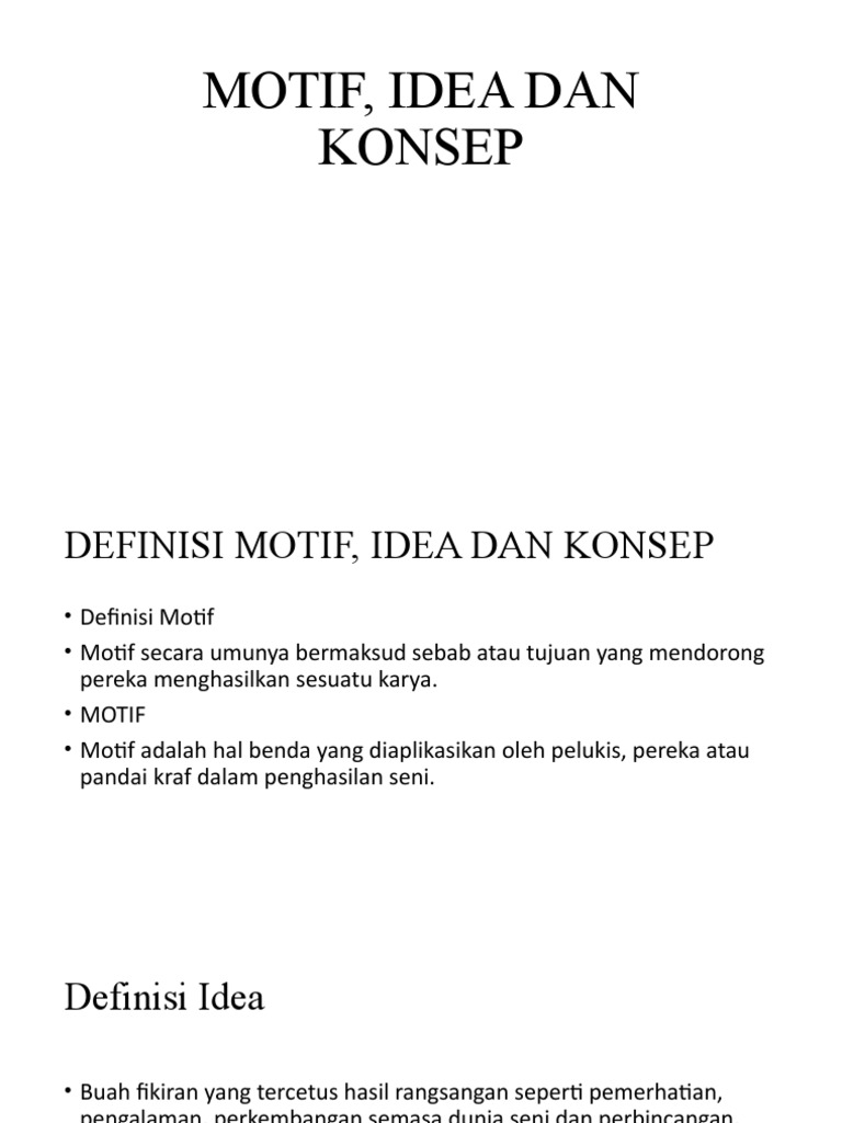 Motif, Idea Dan Konsep | PDF