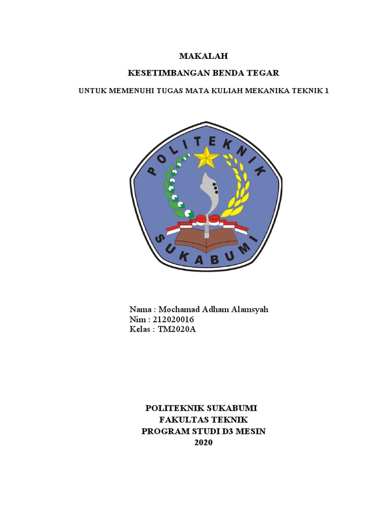 Makalah Kesetimbangan Benda Tegar Mochamad Adham Alamsyah | PDF