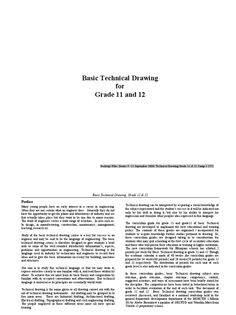 Basic Technical Drawing For Grade 11 12 2 | PDF | Technical Drawing ...
