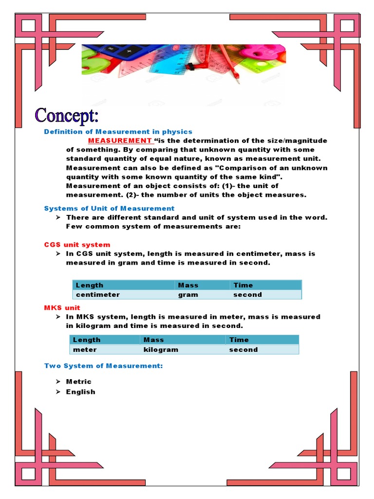 Definition of Measurement in Physics | PDF