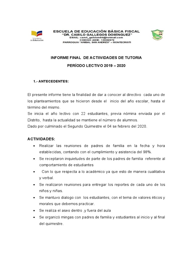 Informe De Fin De Año