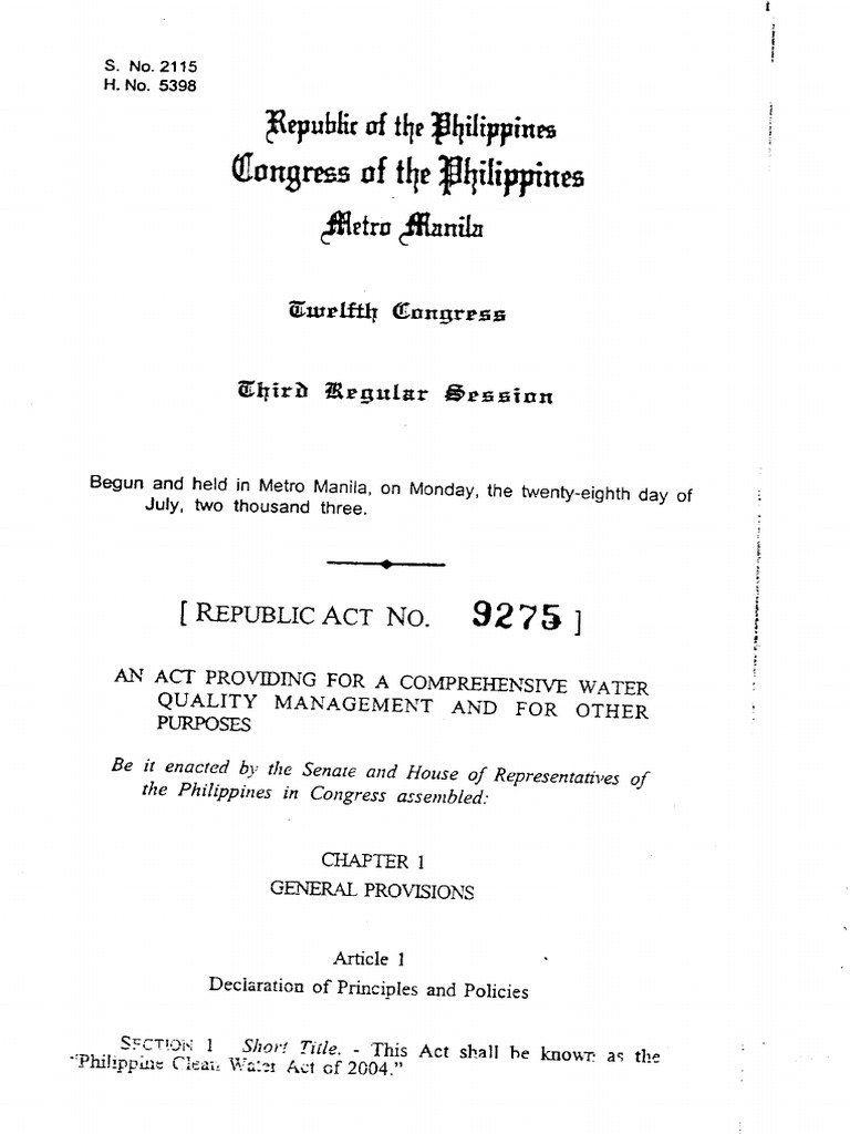 RA09275 - Clean Water Act | PDF