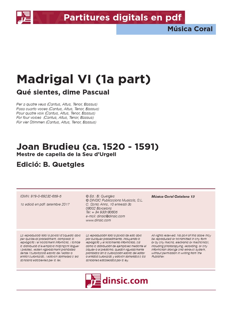 MCC1301P Madrigal VI (1a Part) - Mostra | PDF
