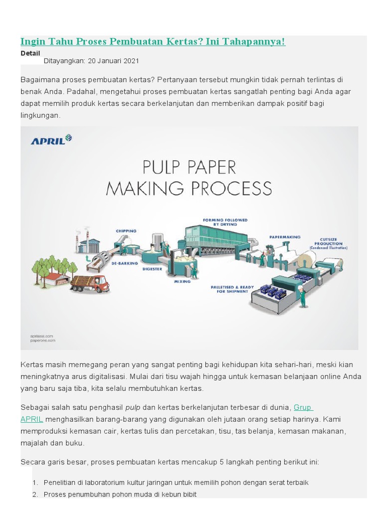 Proses Pembuatan Kertas | PDF