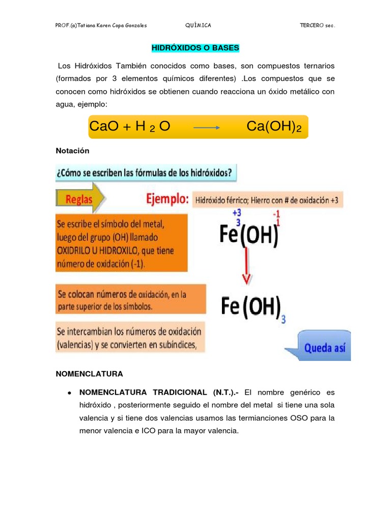 Hidróxidos o Bases | PDF