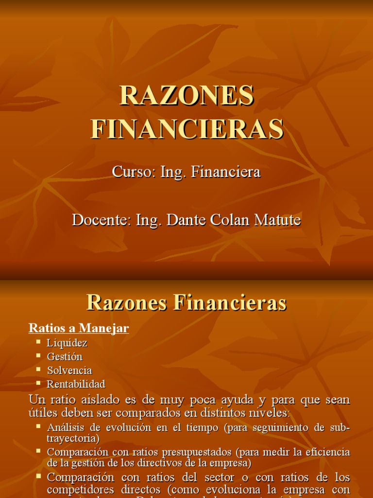 Razones Financieras | PDF | Ratio financiero | Corporaciones
