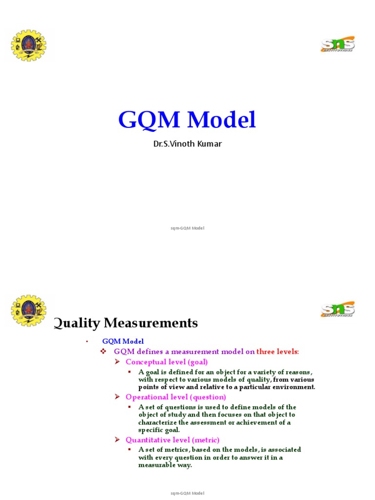 GQM Model: Dr.S.Vinoth Kumar | PDF