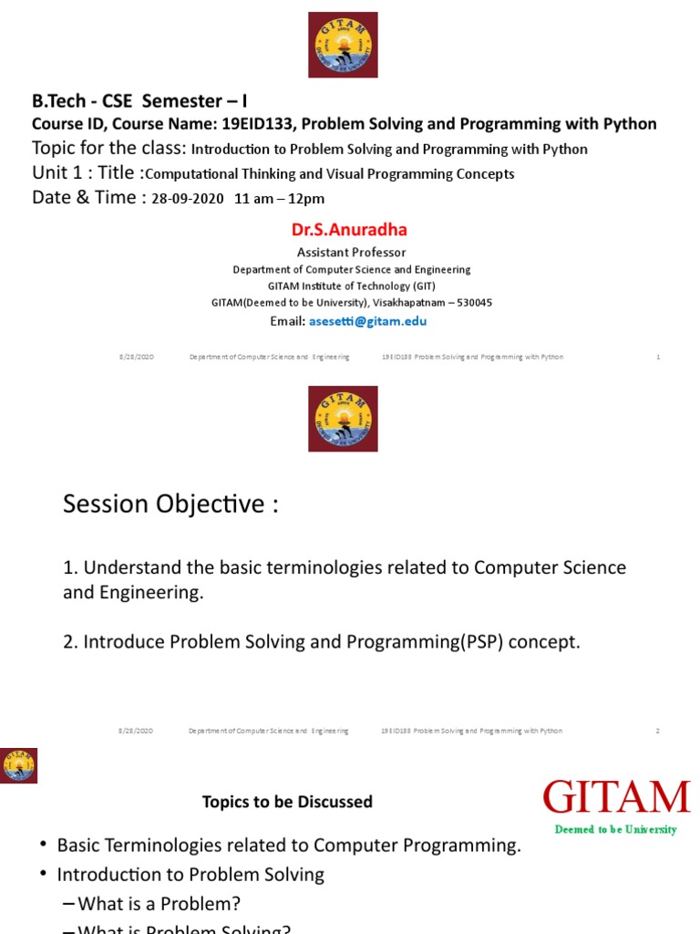 Python Problem Solving Basics | PDF | Computer Programming | Computer ...