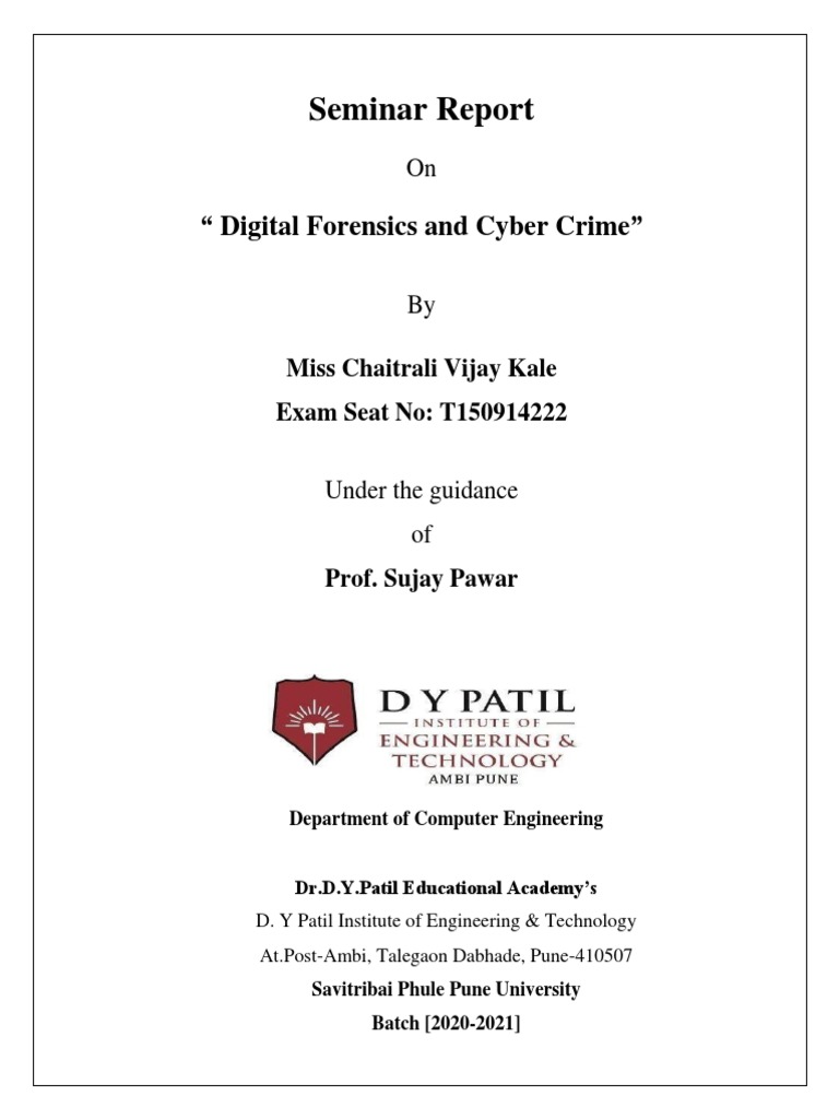 Digital Forensics and Cyber Crime Seminar Report | PDF | Computer ...