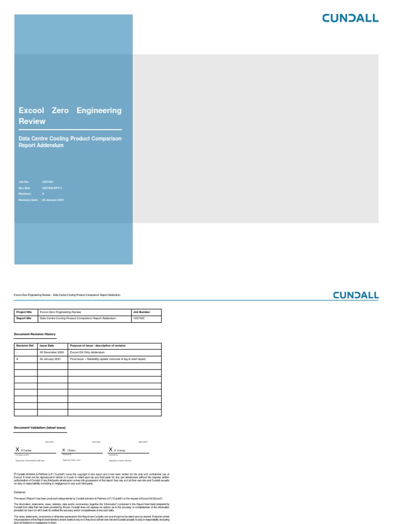 Cundall 1027420 RPT 1 Excool Zero Engineering Review Addendum | PDF ...