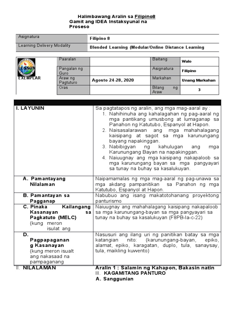 Filipino 8 MELC 1 | PDF