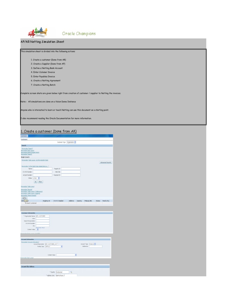 AP/AR Netting Simulation Guide | PDF | Accounts Payable | Invoice