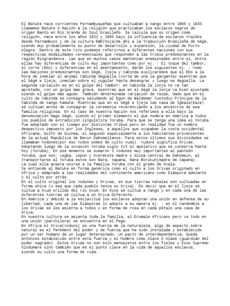 El Batuque | PDF | Religión y creencia
