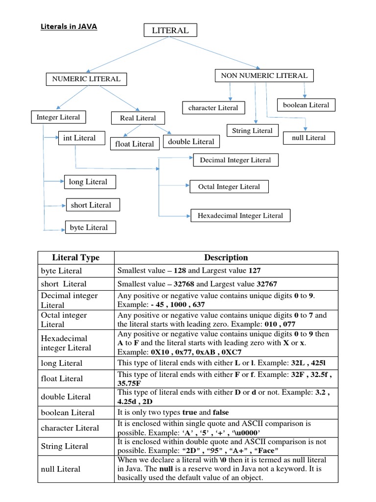 Literals in Java | Download Free PDF | Boolean Data Type | Computer ...